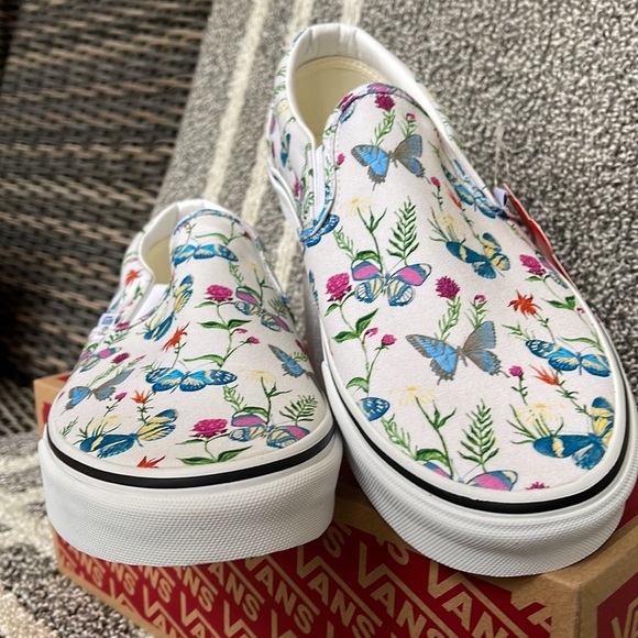 Vans | Shoes | Vans Classic Slipon Butterfly Floral Marshmallow Wmns ...